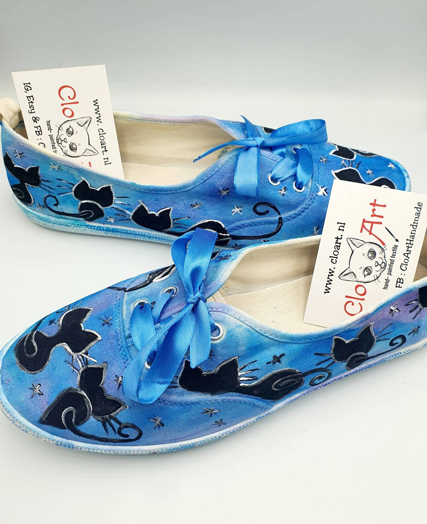 Painted galaxy cat sneakers Cats sneakers Black cats shoes | Etsy