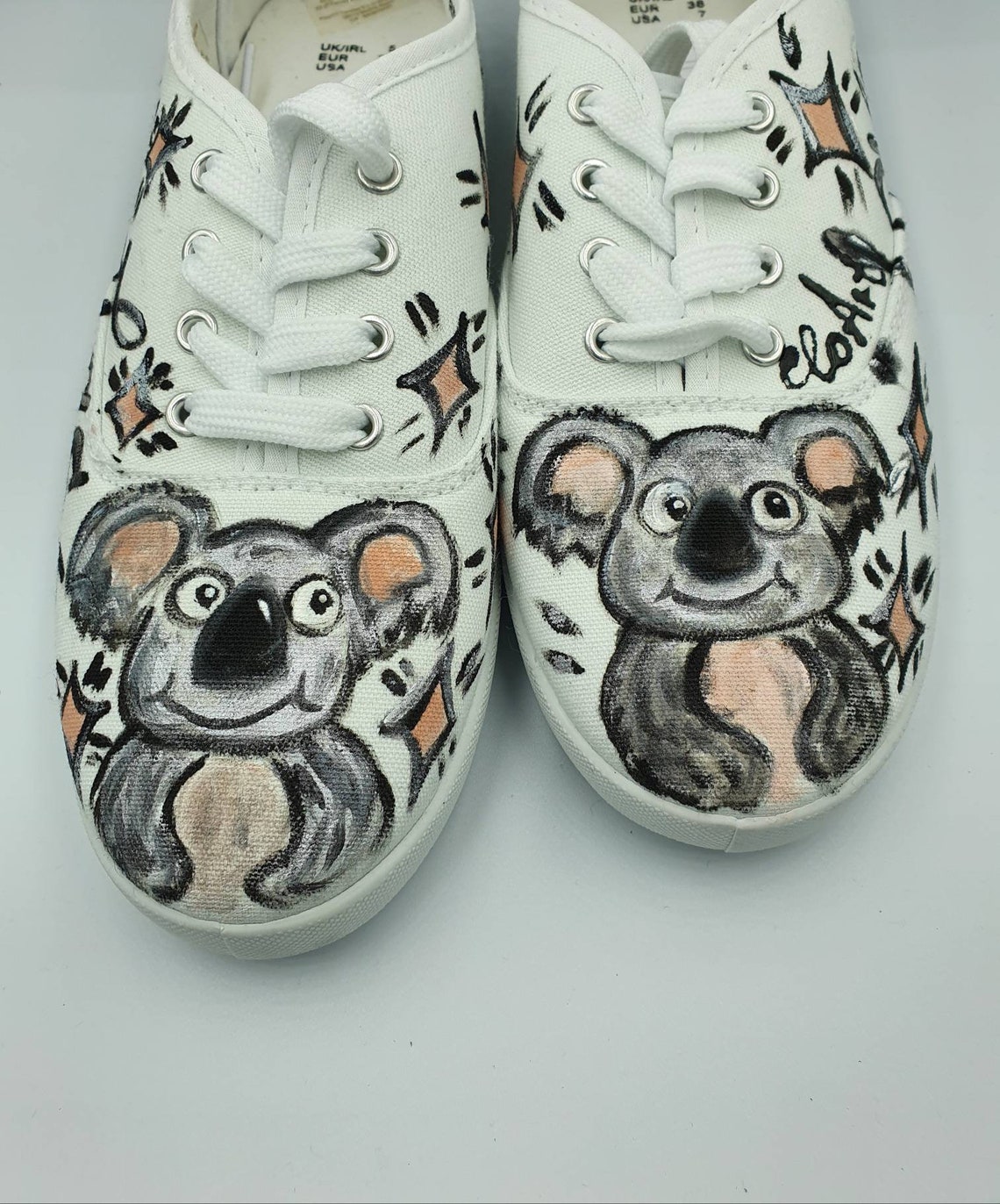 Koalas sneakers Love koalas gift Save koalas tie sneakers | Etsy