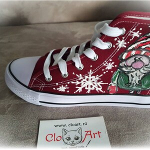 Painted Christmas Hi Tops, Painted Snowman Sneakers, Christmas ...