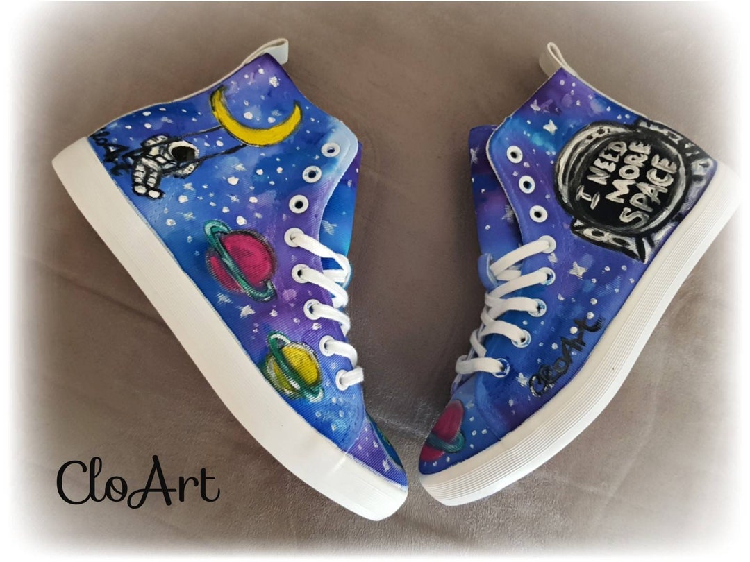 Painted Sneakers I Need More Space Galaxy Sneakers Cosmos Shoes Galaxy ...