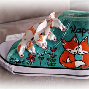 Painted Fox Sneakers Sweet Fox Fox Shoes Painted Shoes With Fox ...