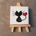 Miniature Love Painting Mini Love Art Small Canvas Cats - Etsy