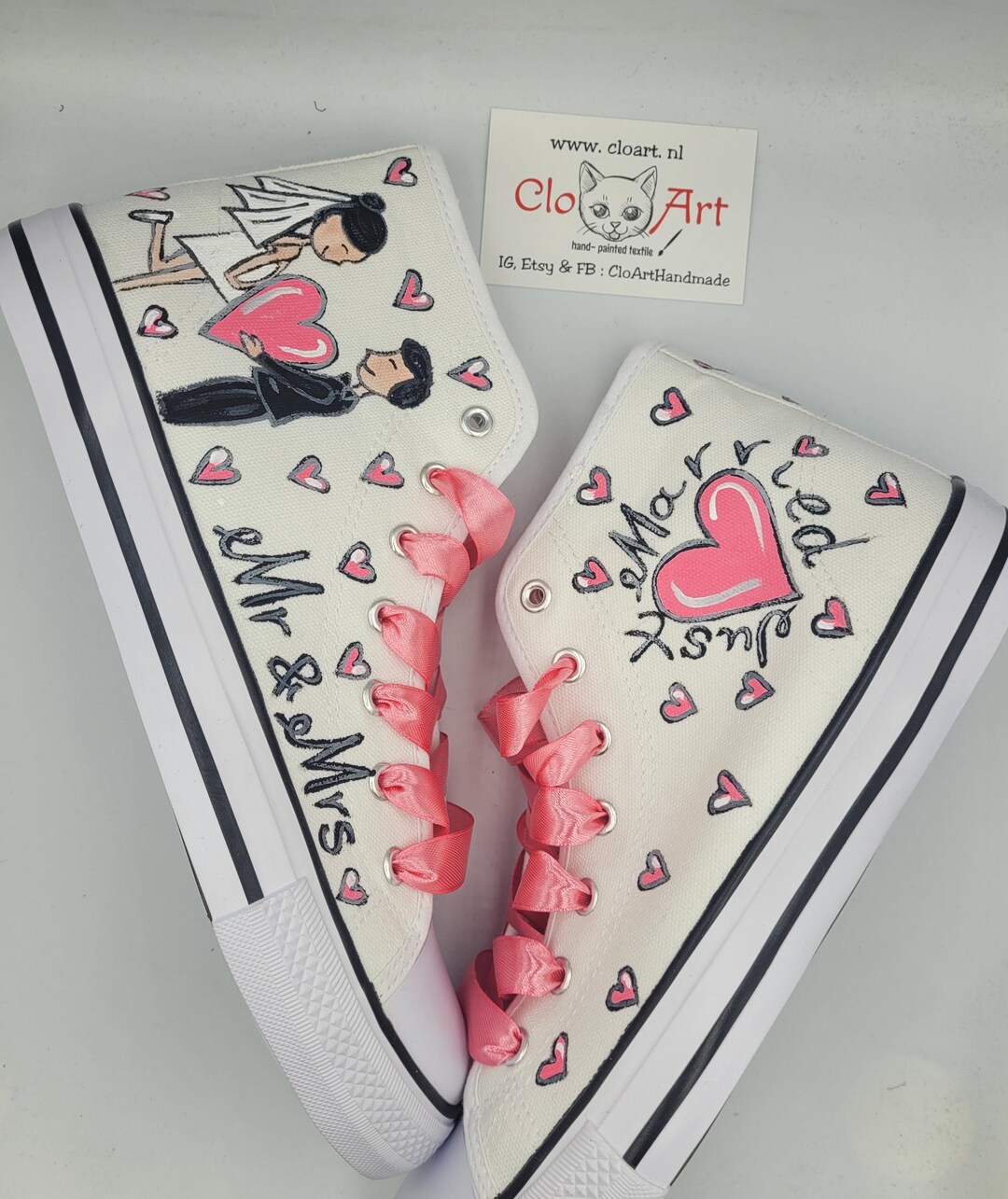 Custom Wedding Hi-tops, Bridal Sneakers, Mr & Mrs Shoes - Etsy