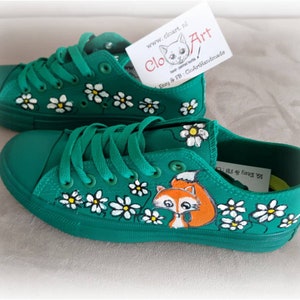 Painted Fox Sneakers, Sweet Fox Shoes, Love Fox Gift, Foxy Sneakers ...