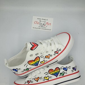 LGBT Custom Sneakers, LGBT Custom Gift, Primer Shoes, Colorful Hearts ...