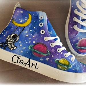 Painted Sneakers I Need More Space Galaxy Sneakers Cosmos Shoes Galaxy ...