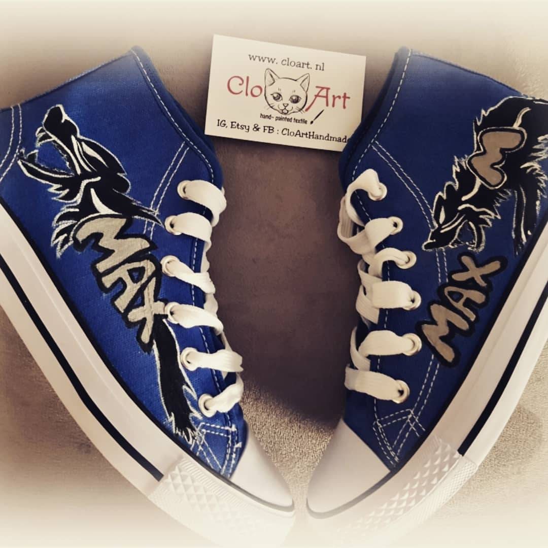 Painted Wolf Sneakers, Customized Shoes, Personalized Gift, Gift for ...