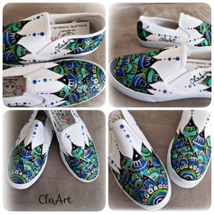 Mandalas Painted Sneakers, Painted Mandalas Set, Painted Green Mandala ...