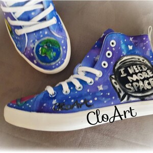 Painted Sneakers I Need More Space Galaxy Sneakers Cosmos Shoes Galaxy ...