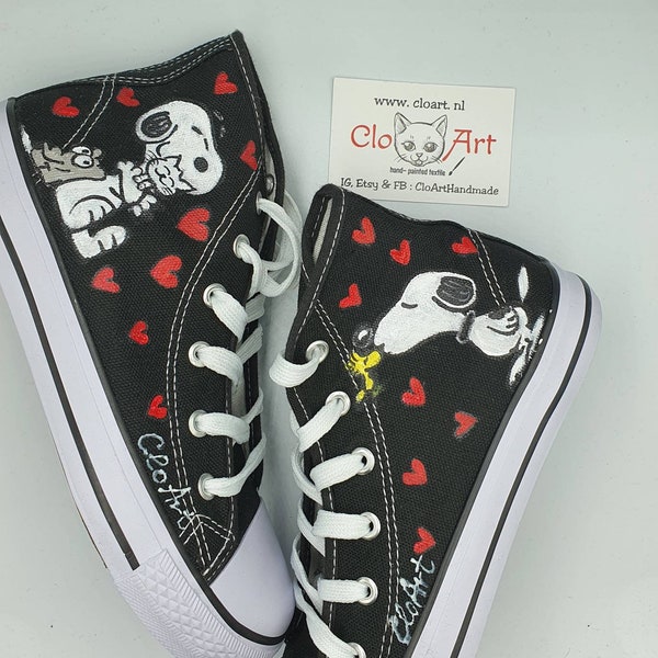 Snoopy Converse - Etsy