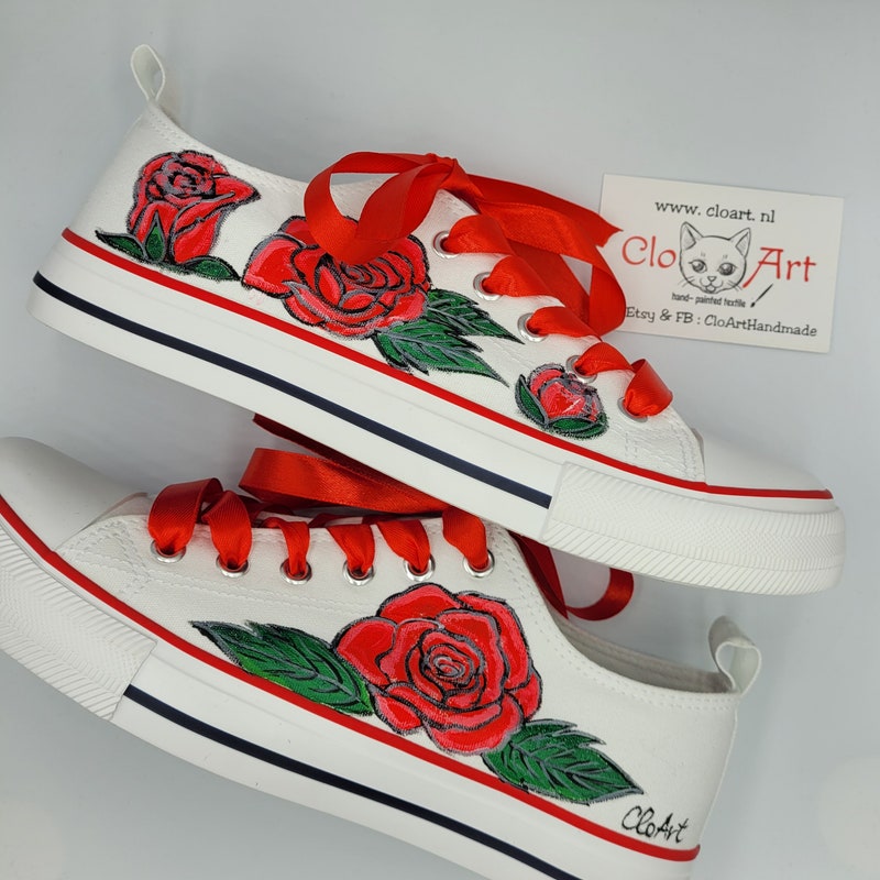 Red Rose Shoes - Etsy