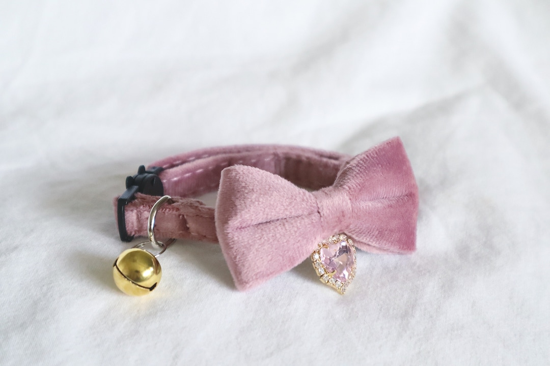 The Amelia Collar - Baby Pink Princess Cat Collar With Adjustable Pink ...