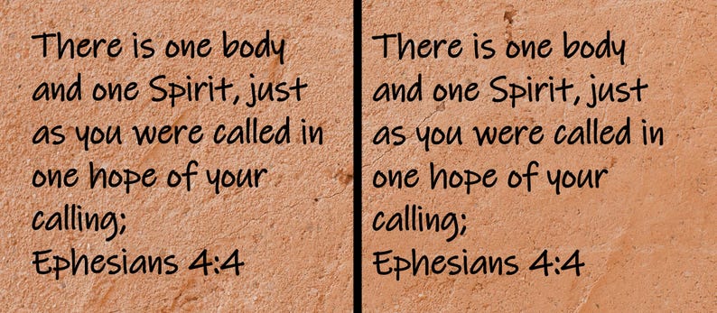 There is One Body and One Spirit, Just as You Were Called in One Hope ...