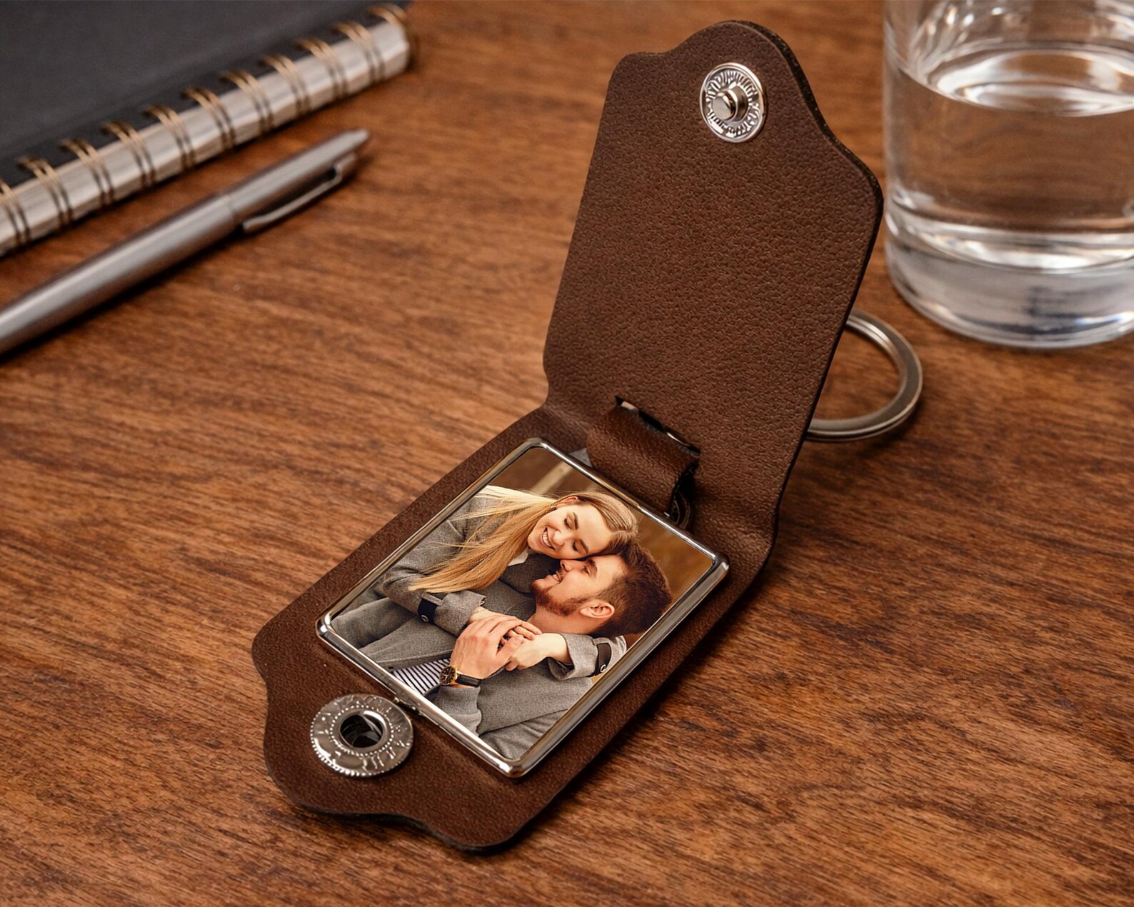 Personalized Leather Photo Keychains Gifts for Him, Gift for Boyfriend ...