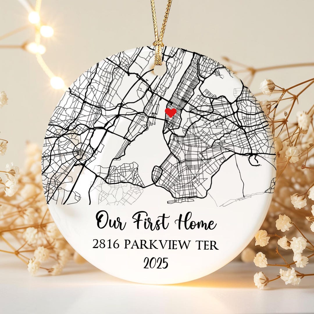 Custom New Home Ornament, First Home Map, Housewarming Gift - Etsy