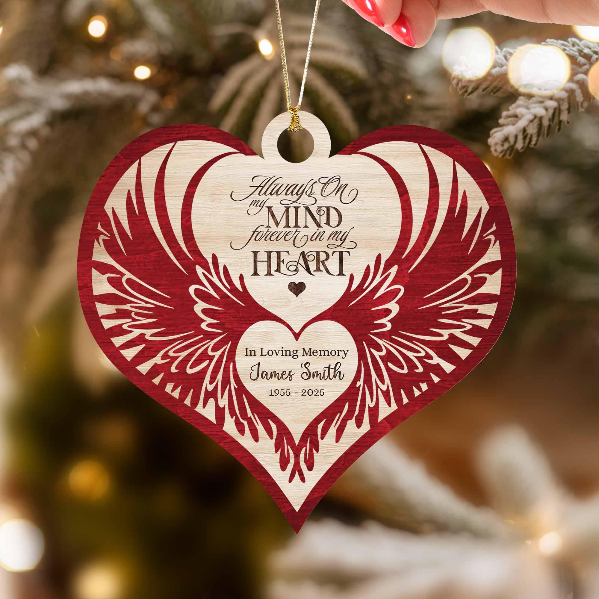 Memorial Ornament Laser Cut File SVG, Heart With Wings (digital ...