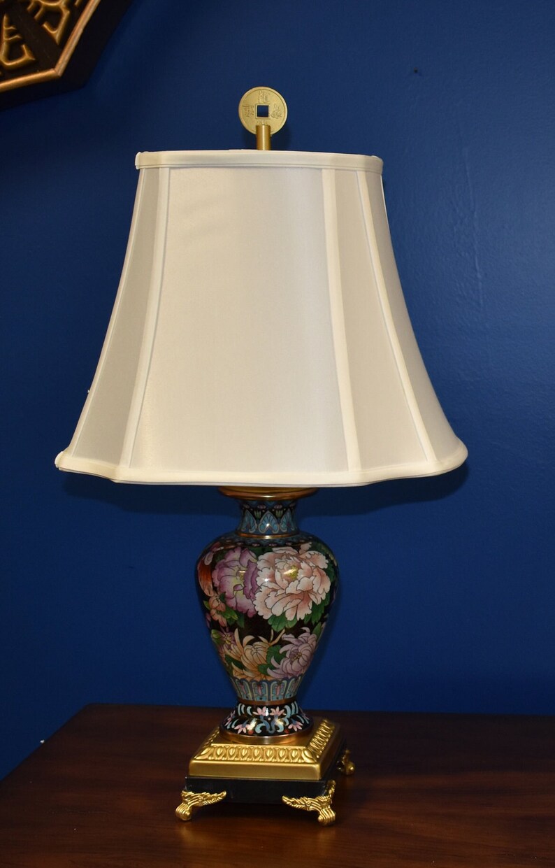 28 Chinese Cloisonne Lamp One of a Pair of 28 CHINESE CLOISONNE LAMPS ...