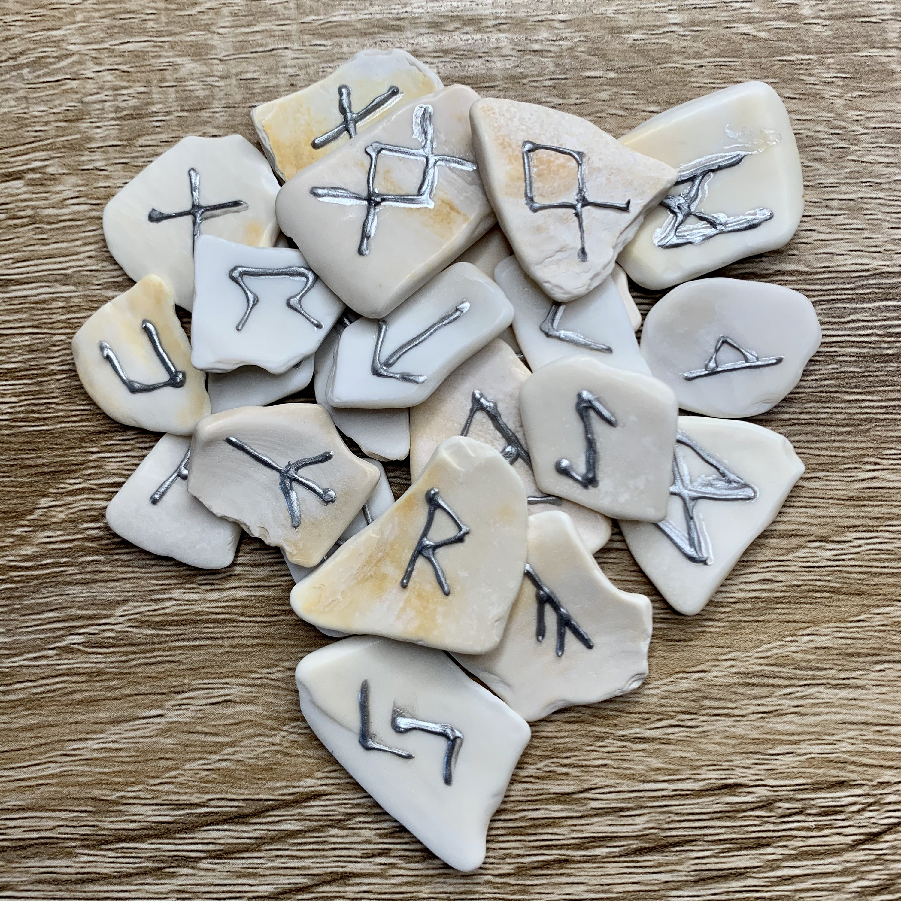 Seashell Elder Futhark Rune Sets assorted Colors. Sensory, Visually ...