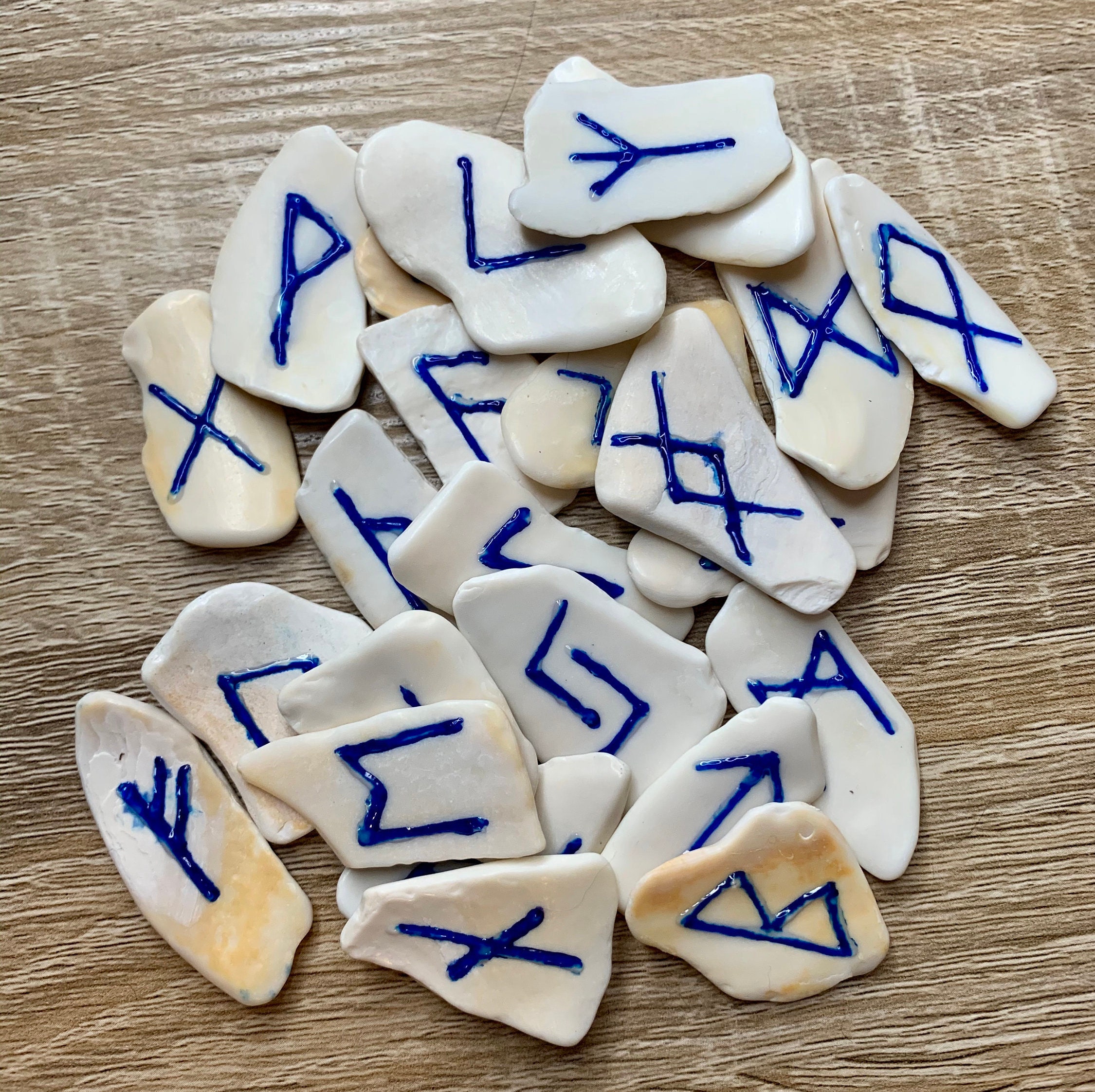 Seashell Elder Futhark Rune Sets assorted Colors. Sensory, Visually ...