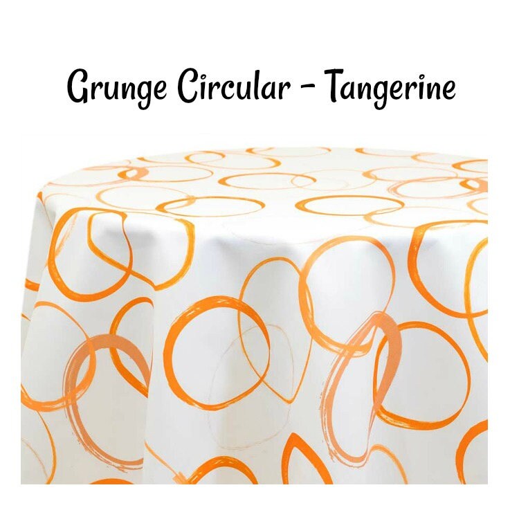 Grunge Circular Custom Printed Circular Print Tablecloths, Napkins ...