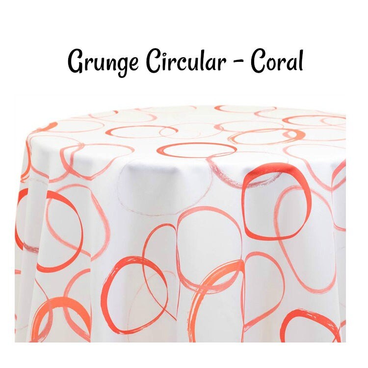 Grunge Circular Custom Printed Circular Print Tablecloths, Napkins ...