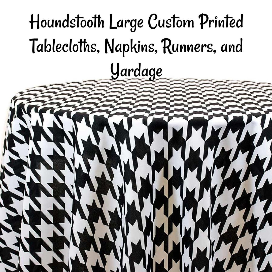 Houndstooth Large Custom Printed Houndstooth Tablecloth, Houndstooth ...