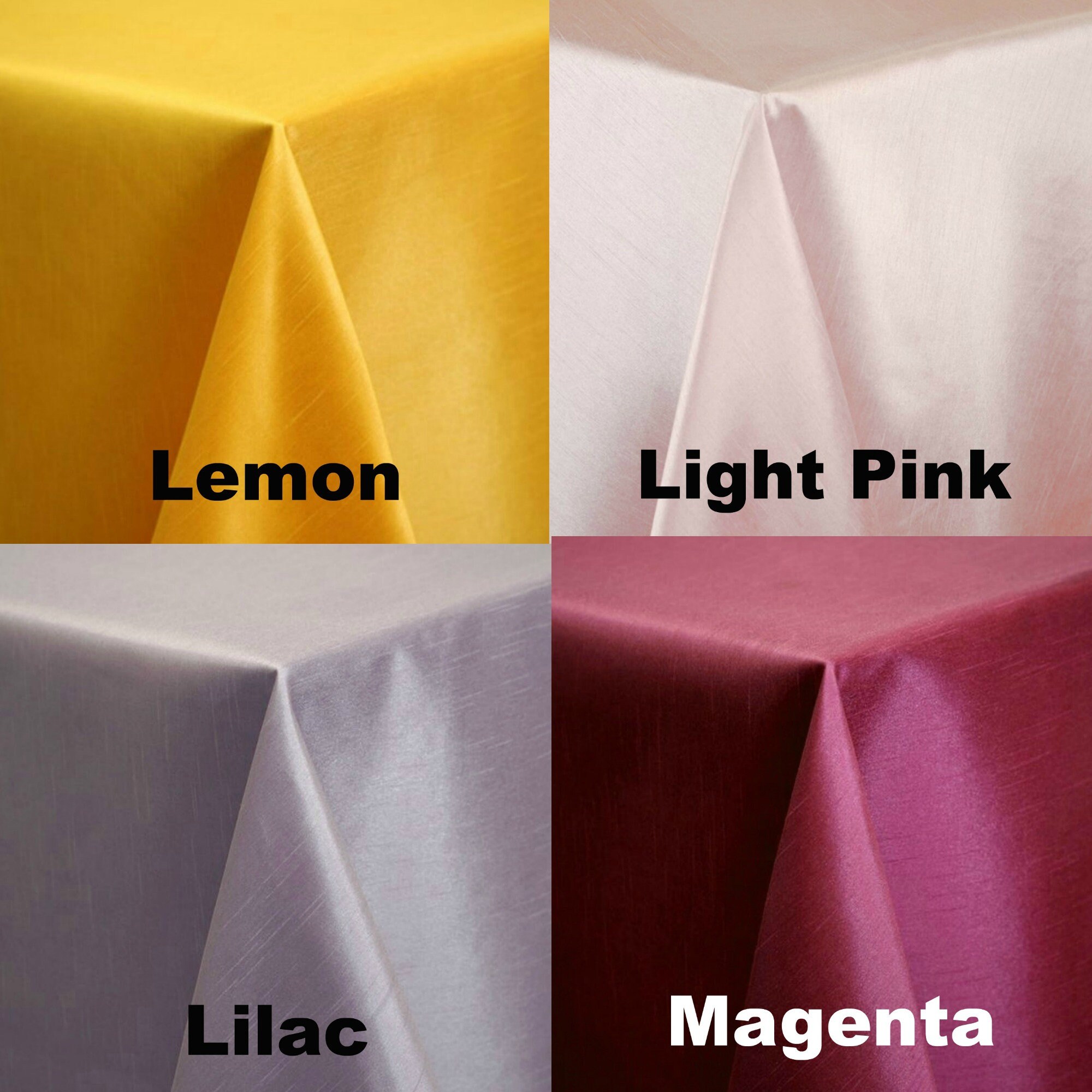 Swatch Card Supernova Shantung Silk Tablecloth - Faux Shantung Silk ...