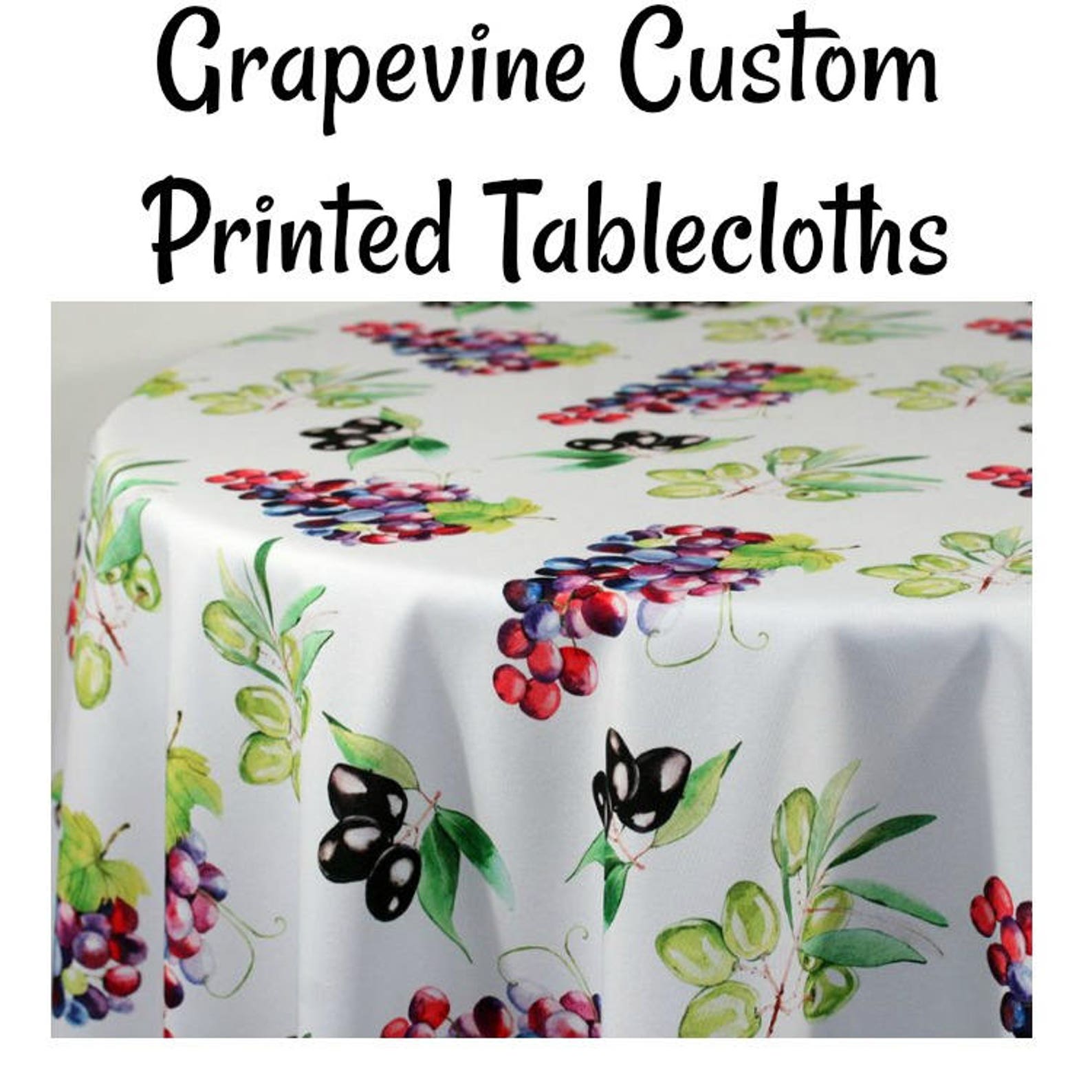 Grapevine Print Custom Printed Grape Vine Tablecloth Printed - Etsy