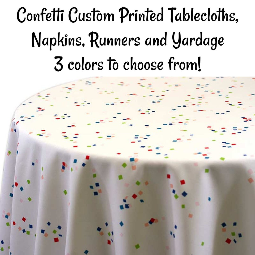 Custom Printed Party Design Confetti Tablecloths , Confetti Table ...