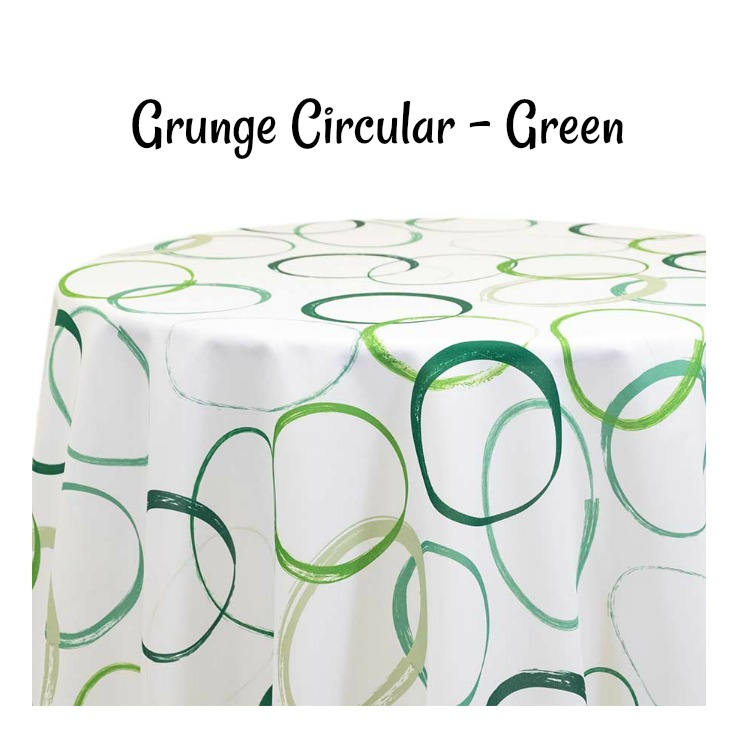 Grunge Circular Custom Printed Circular Print Tablecloths, Napkins ...