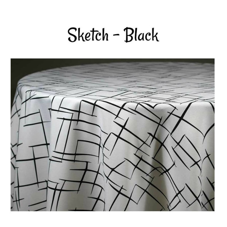 Custom Tablecloth Sketch Custom Printed Modern Tablecloth | Etsy