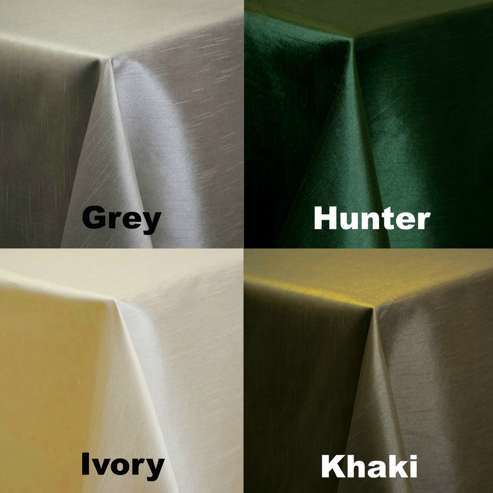 Swatch Card Supernova Shantung Silk Tablecloth - Faux Shantung Silk ...