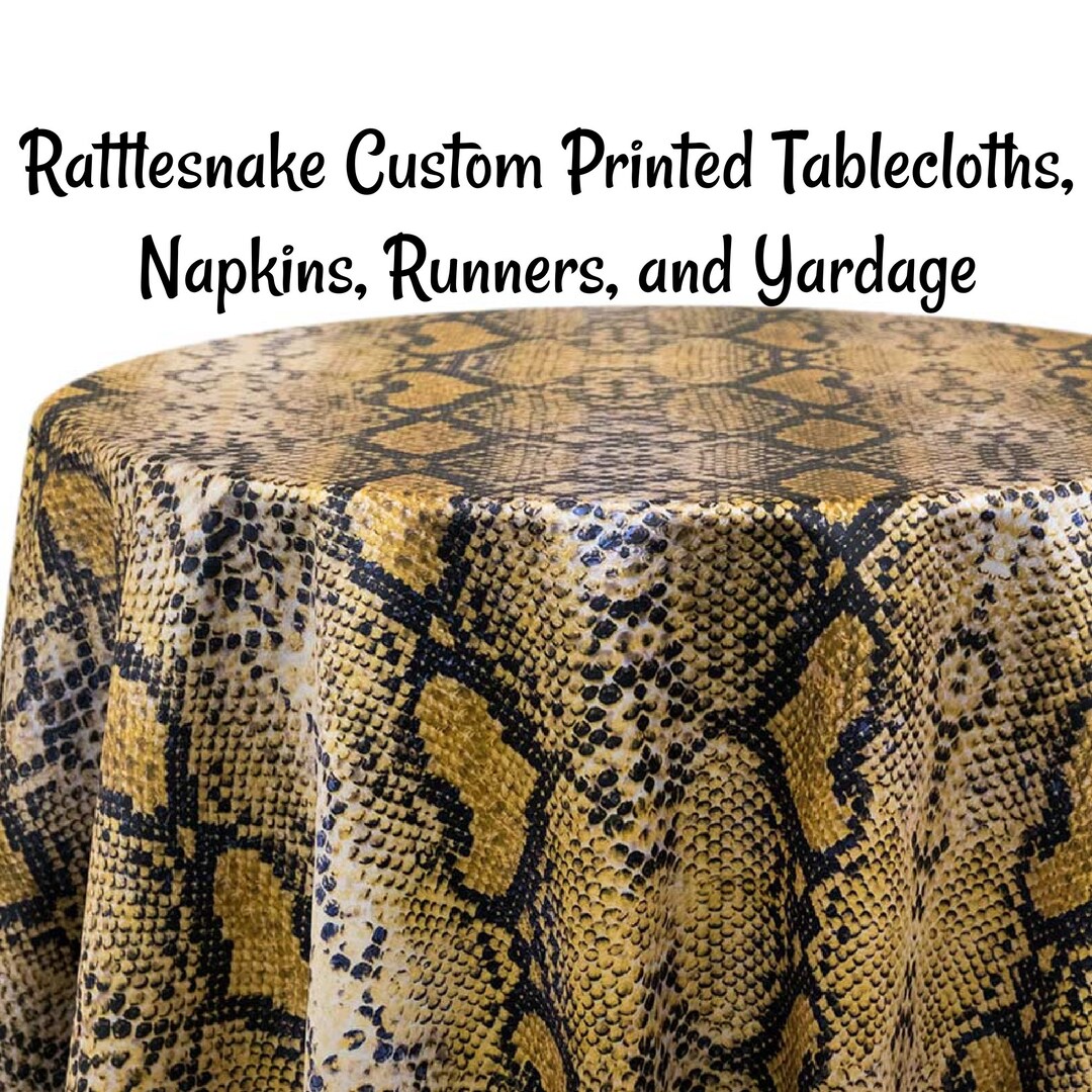 Rattlesnake Custom Printed Snake Skin Tablecloths, Napkins, Table ...