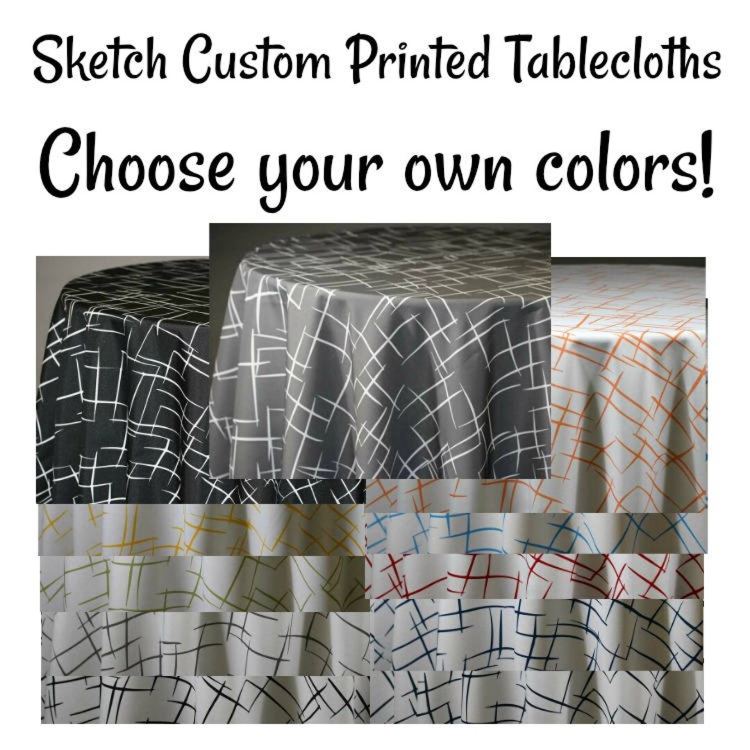 Custom Tablecloth Sketch Custom Printed Modern Tablecloth - Etsy