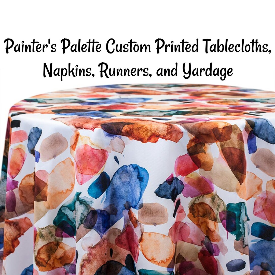 Custom Tablecloth Painters Palette, Custom Printed Paint Palette Print ...