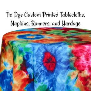Tie Dye Tablecloths, Napkins, Table Runners, and Fabric by the Yard ...