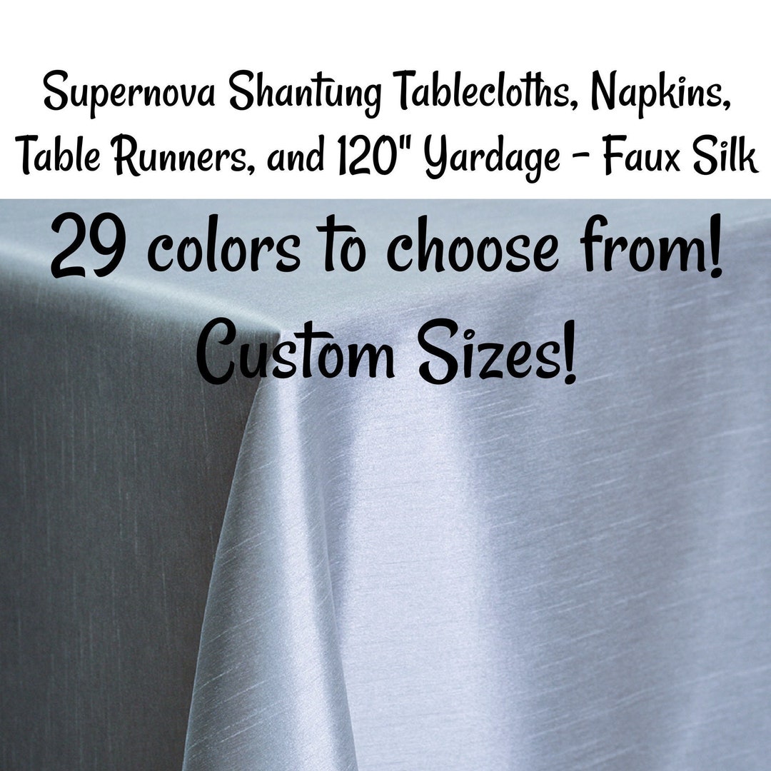 Supernova Shantung Faux Silk Tablecloths, Napkins, Table Runners, and ...