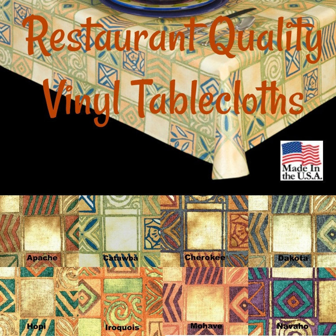 Vinyl Tablecloths - 6124 Commercial Grade Vinyl Tablecloth - Restaurant ...