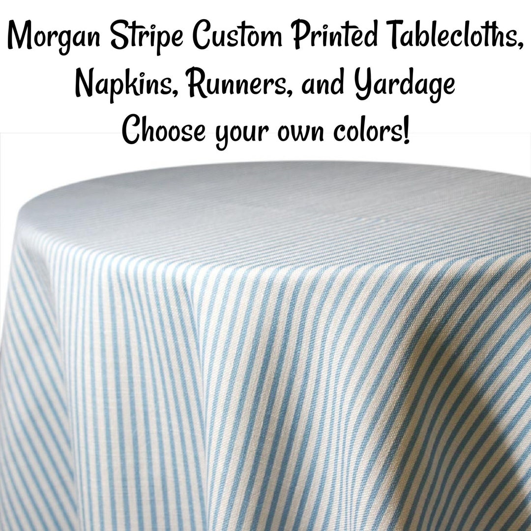 Morgan Stripe Custom Printed Pillow Ticking Print Tablecloths, Napkins ...