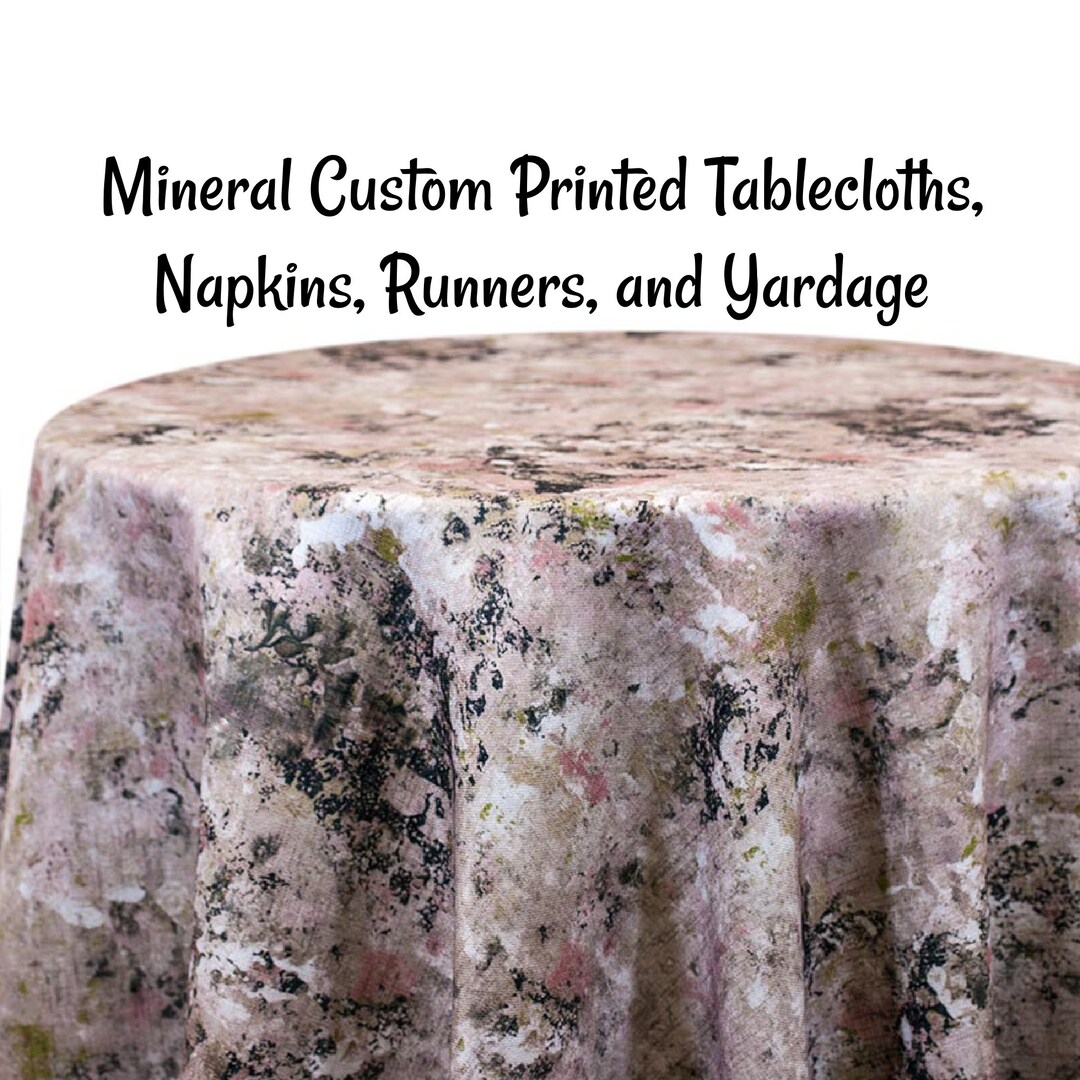 Mineral Custom Printed Stone Marble Tablecloths, Napkins, Table Runners ...