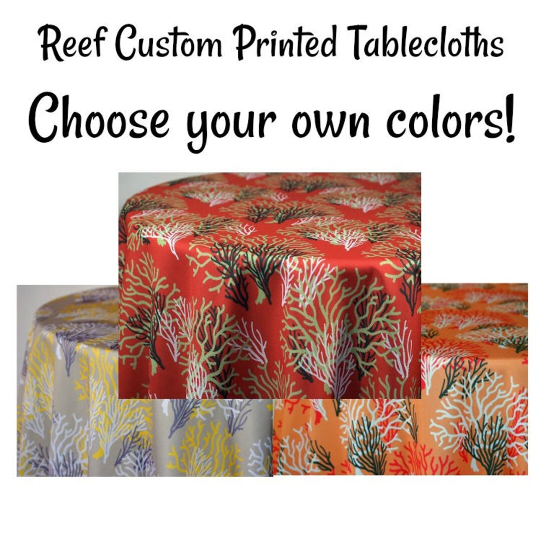 Custom Tablecloth Reef Custom Printed Coral Tablecloth Ocean - Etsy