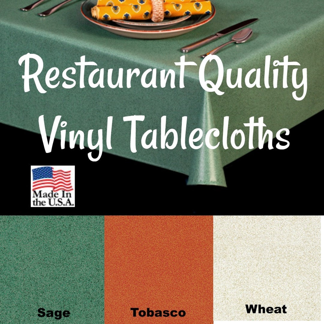Vinyl Tablecloths - 9812 Commercial Grade Vinyl Tablecloth - Restaurant ...