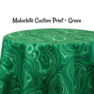 Malachite Custom Printed Malachite Tablecloths, Napkins, Table Runners ...