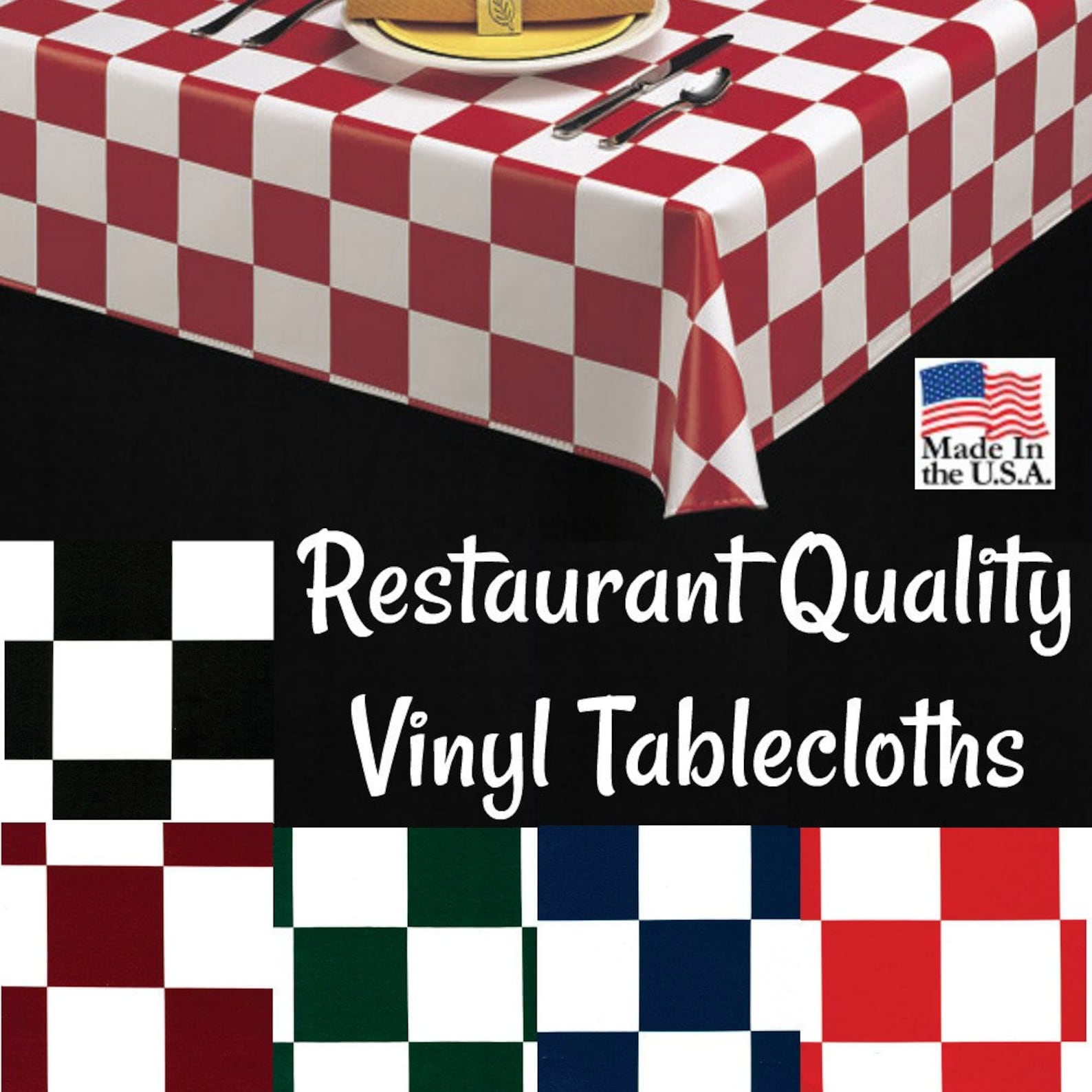 Vinyl Tablecloths 9819 Commercial Grade Vinyl Tablecloth Restaurant ...