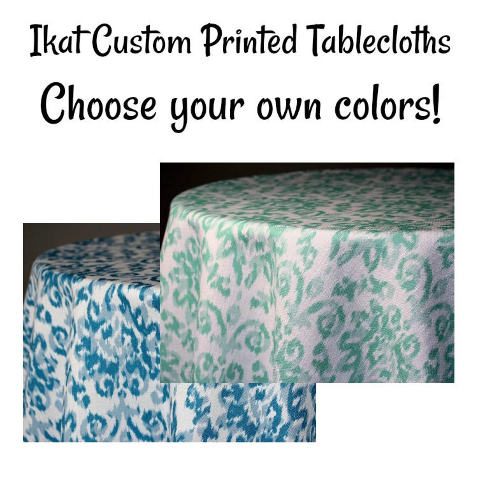 Ikat Custom Printed Floral Design Flower Tablecloth Printed - Etsy