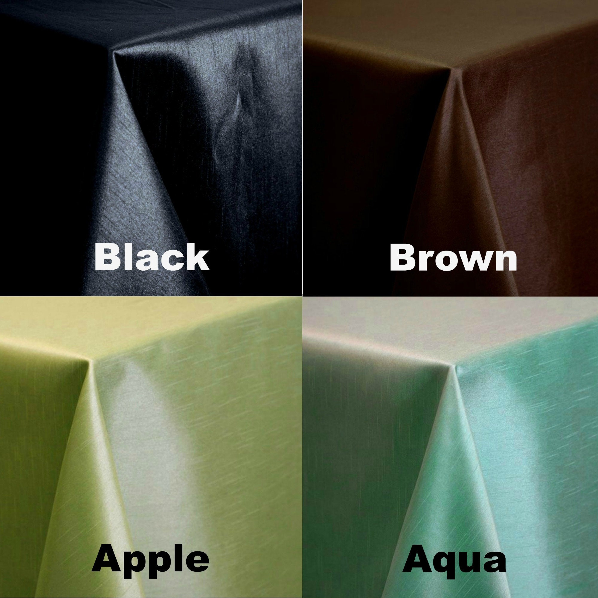Swatch Card Supernova Shantung Silk Tablecloth - Faux Shantung Silk ...