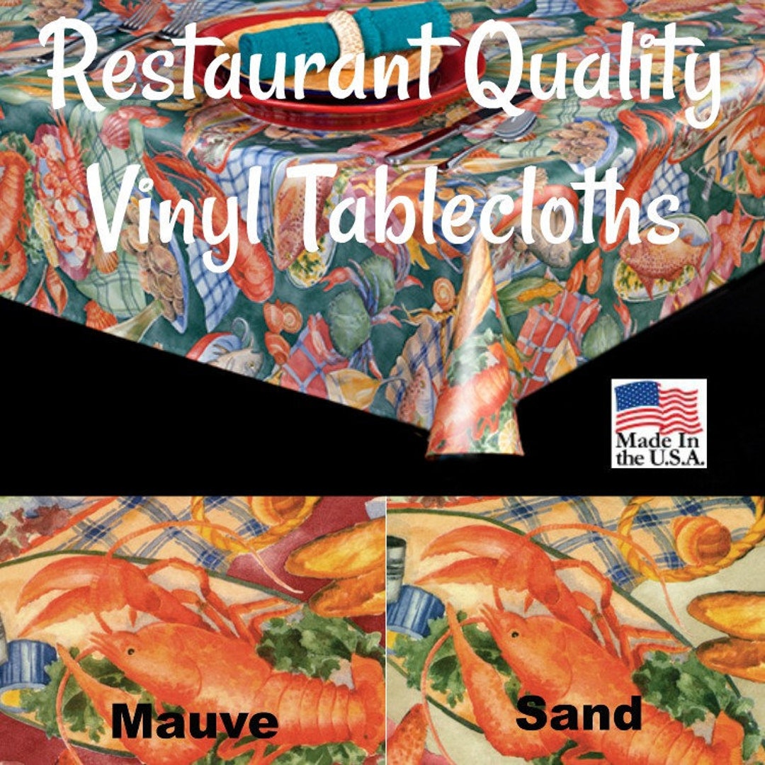 Vinyl Tablecloths - 6107 Commercial Grade Vinyl Tablecloth - Restaurant ...