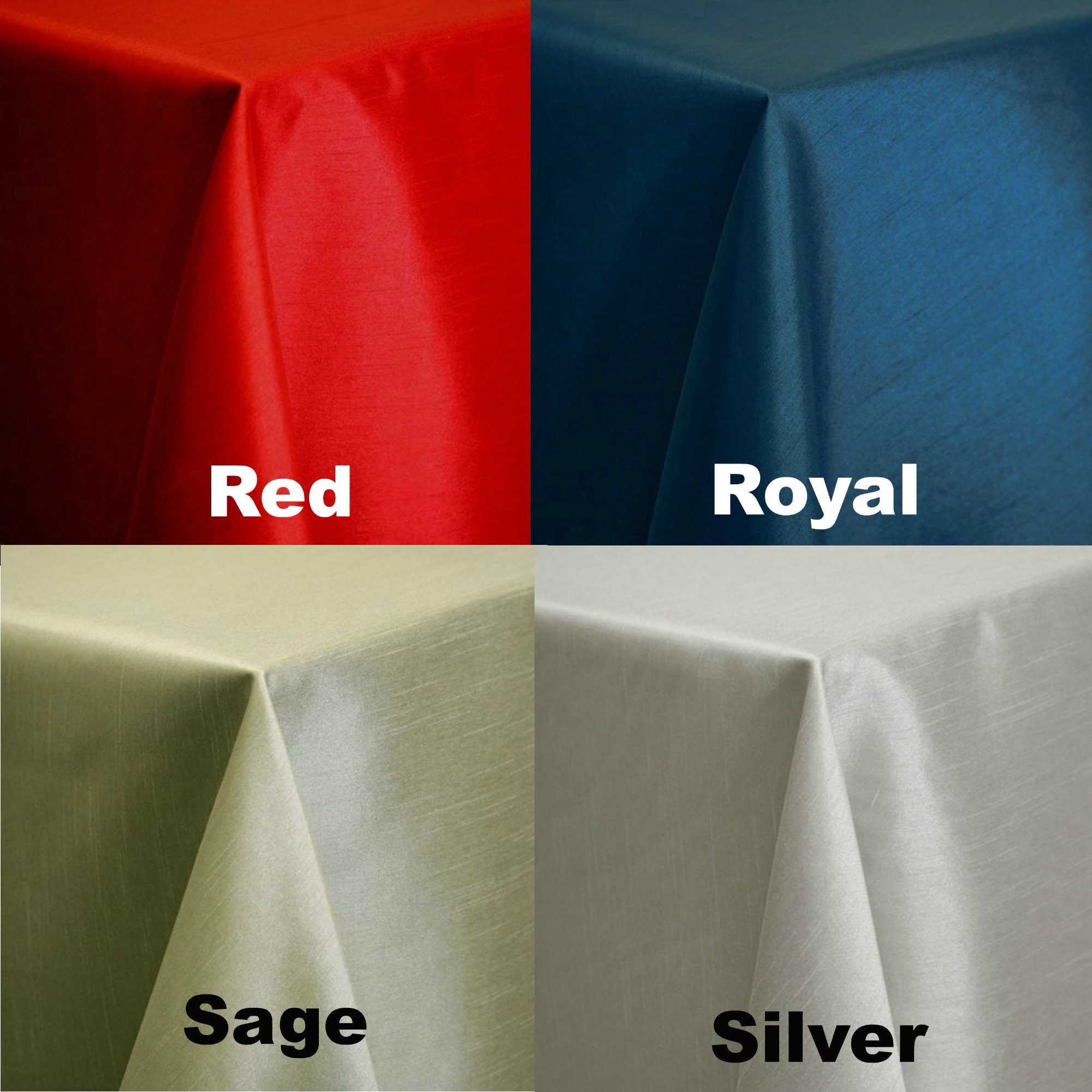 Swatch Card Supernova Shantung Silk Tablecloth - Faux Shantung Silk ...