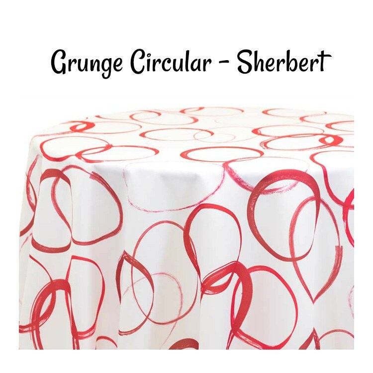 Grunge Circular Custom Printed Circular Print Tablecloths, Napkins ...