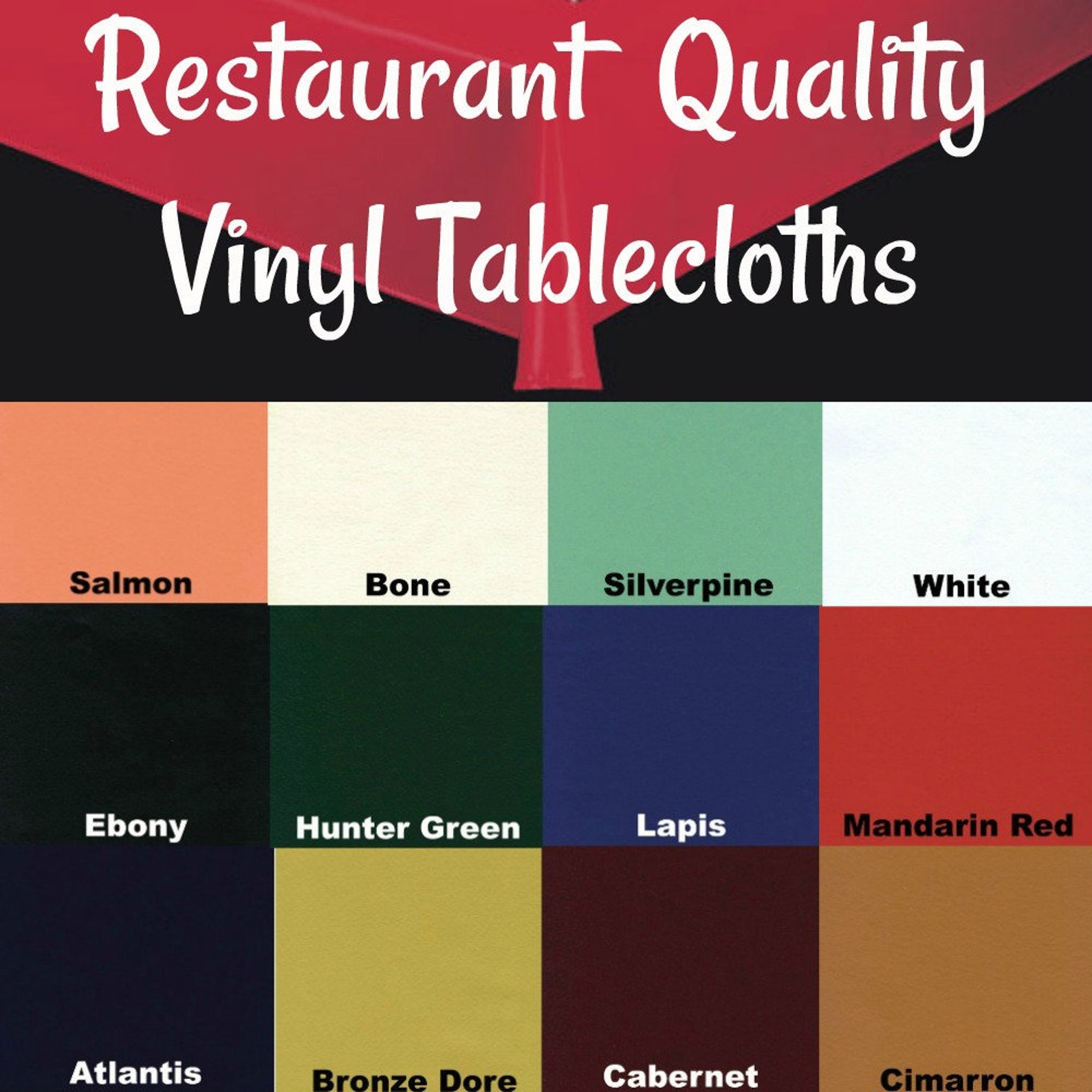 Vinyl Tablecloths - 9808 Commercial Grade Vinyl Tablecloth - Restaurant ...